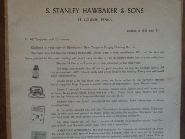 Hawbaker catalogs - Trapperman Forums